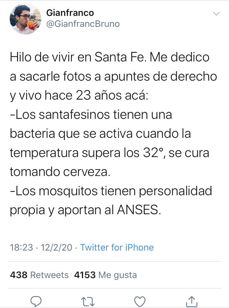 "Hilo de vivir en Santa Fe", el tuit que se volvió viral con respuestas ...